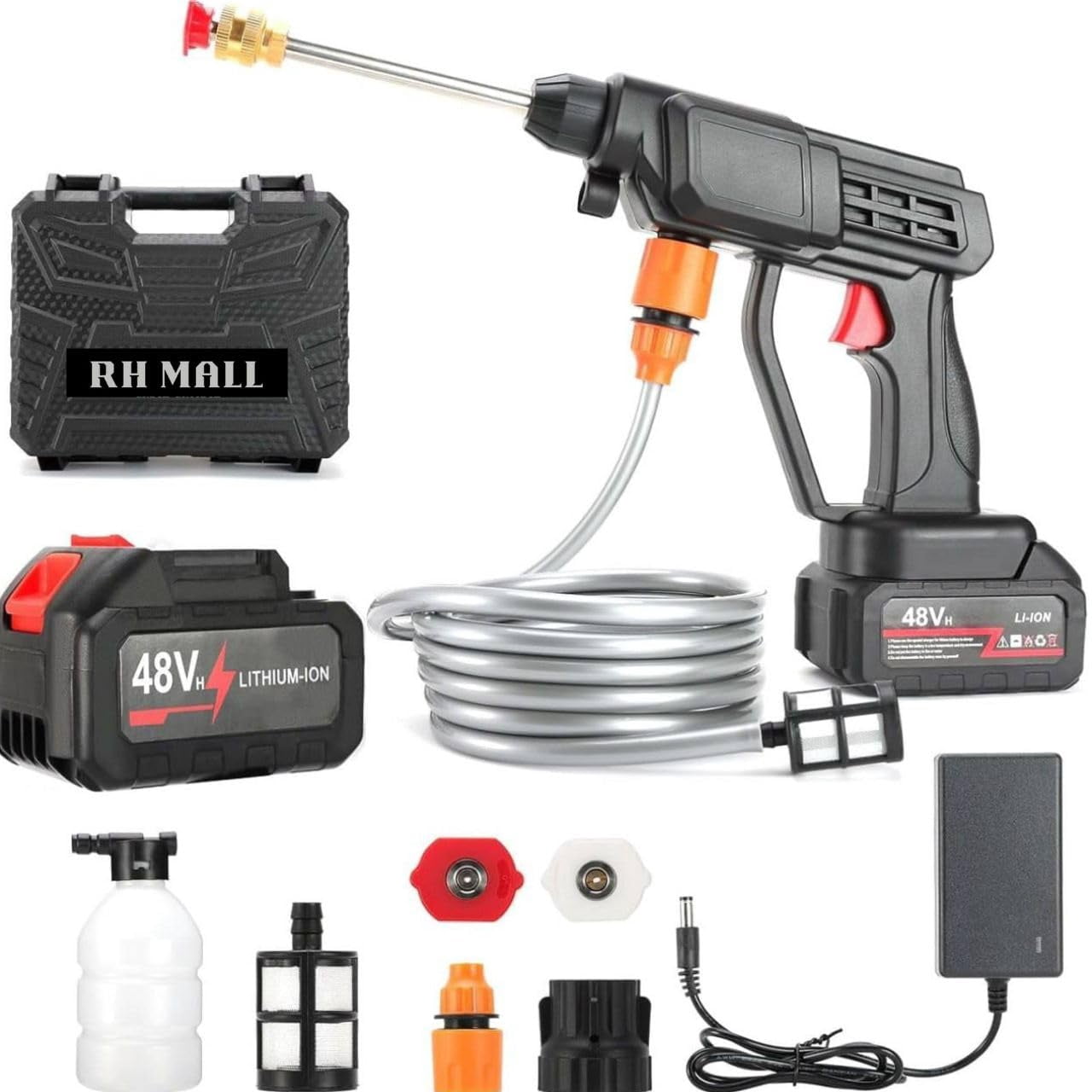 RH MALL High Pressure Water Gun 48V 12000mah Portable Pressure Washer ...