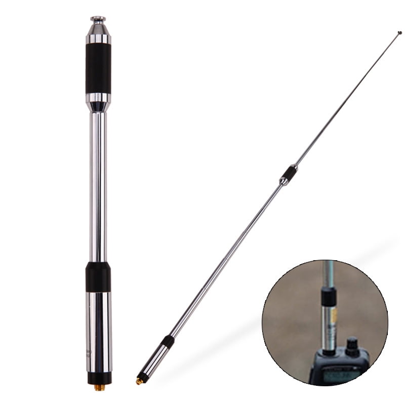 RH770 SMA-Female Telescopic Handheld Ham Radio Antenna 2m 70cm VHF UHF Replacement Extendable ...