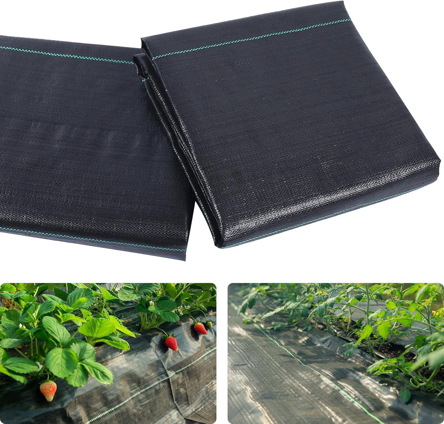 RHAFAYRE 2M x 3M Mulch Cloth, Anti Weed Garden Cloth, Black ...