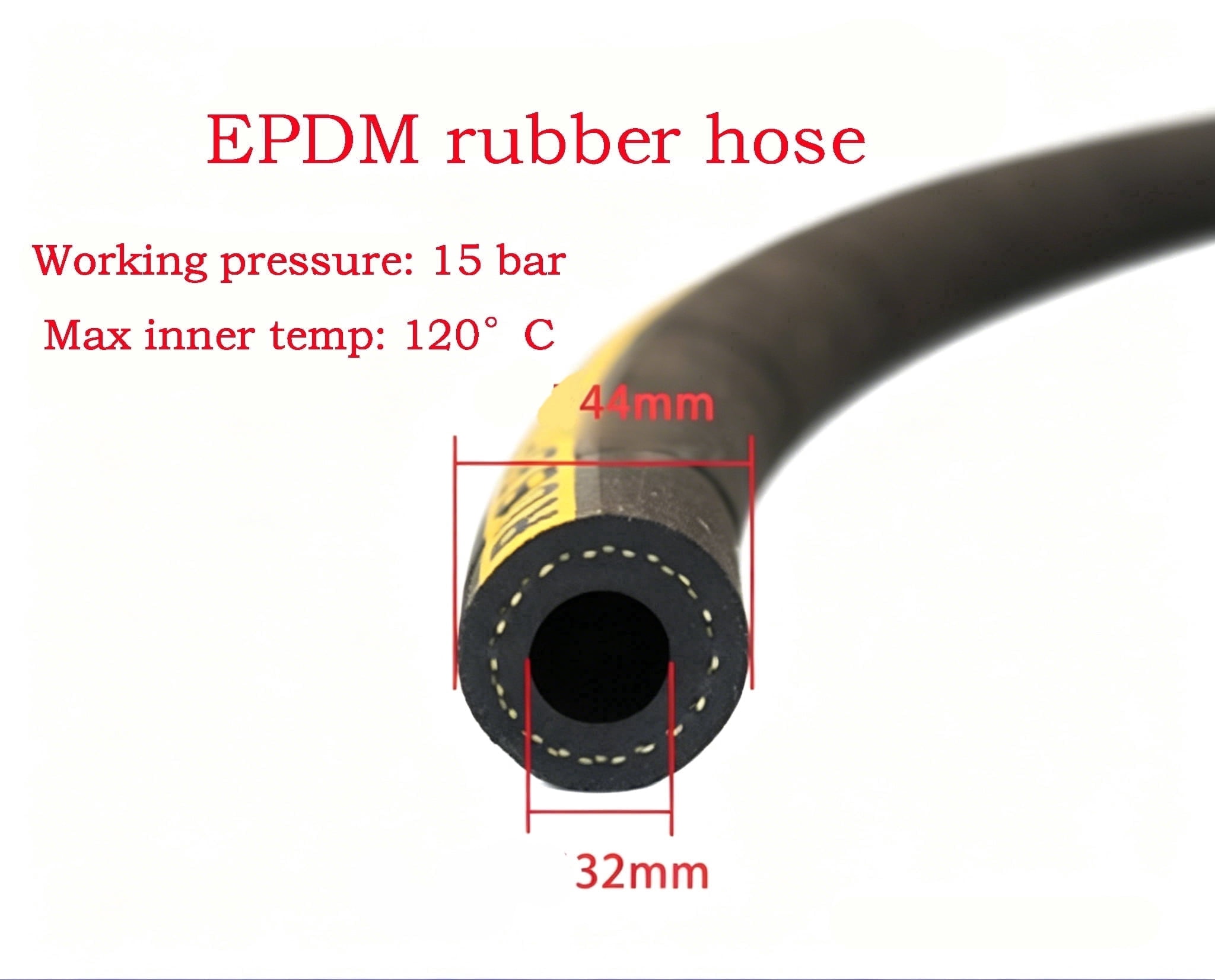 RHBX EPDM Steam Rubber Hose, 15 Bar Working Pressure, 120℃ High Temp ...