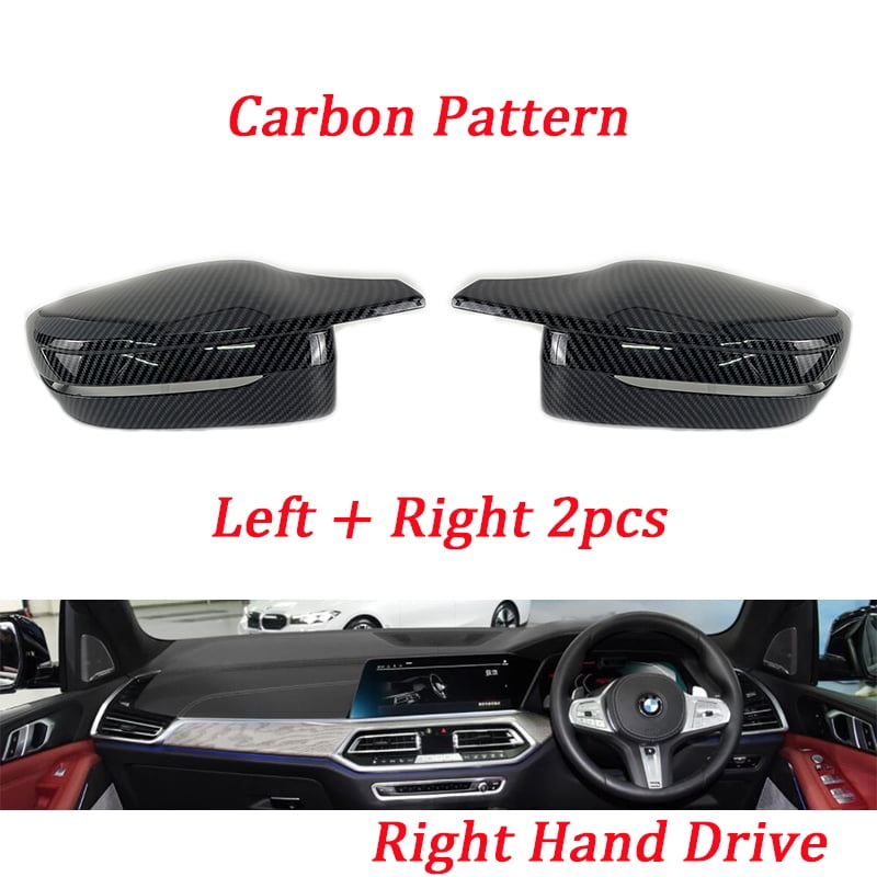 RHD-Carbon Pattern-M4 Look Carbon Fiber Look Black Side Mirror cover Caps for BMW 3 4 5 7 8 ...