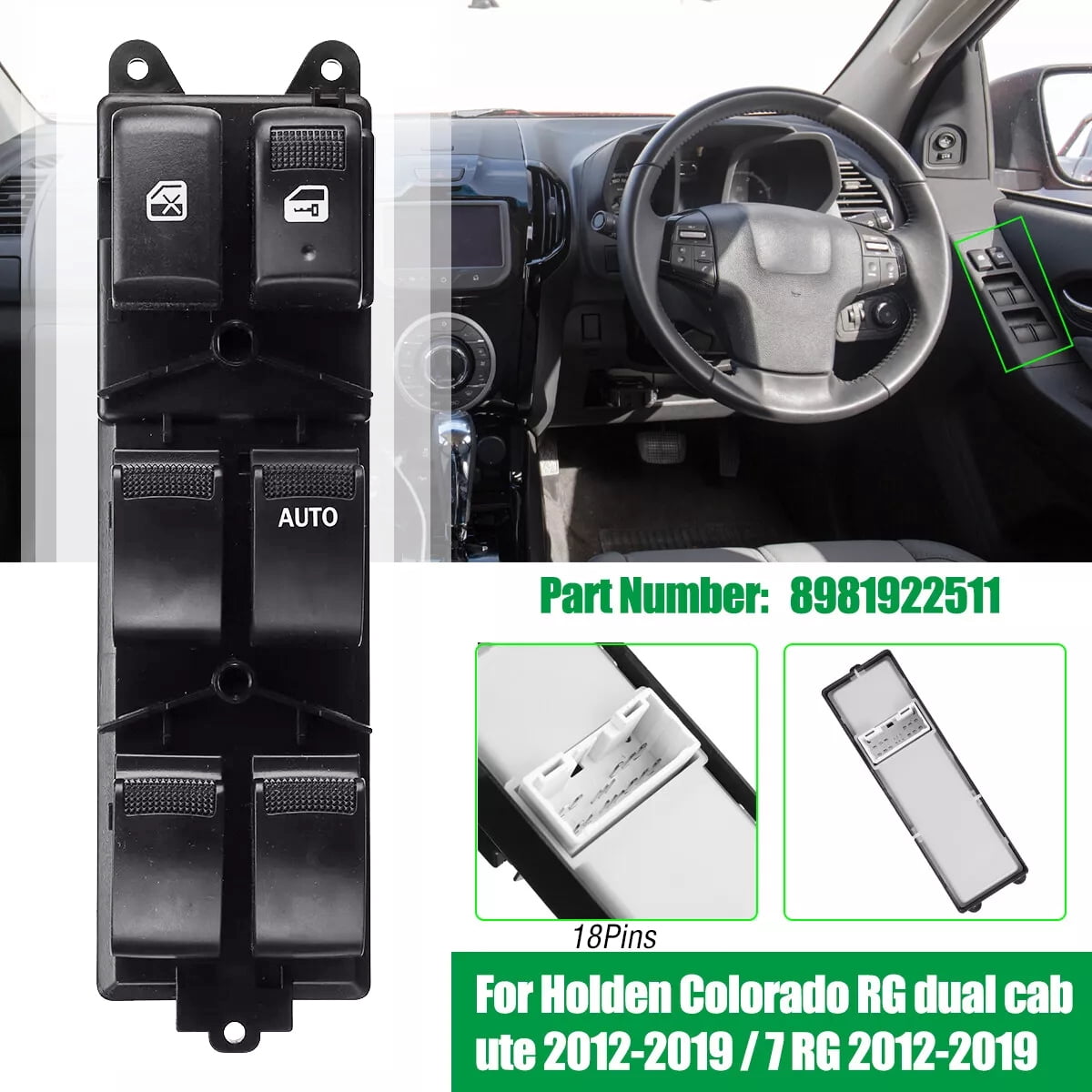RHD Power Window Lift Switch RH 8981922511 For Isuzu D-Max Dmax Pickup ...