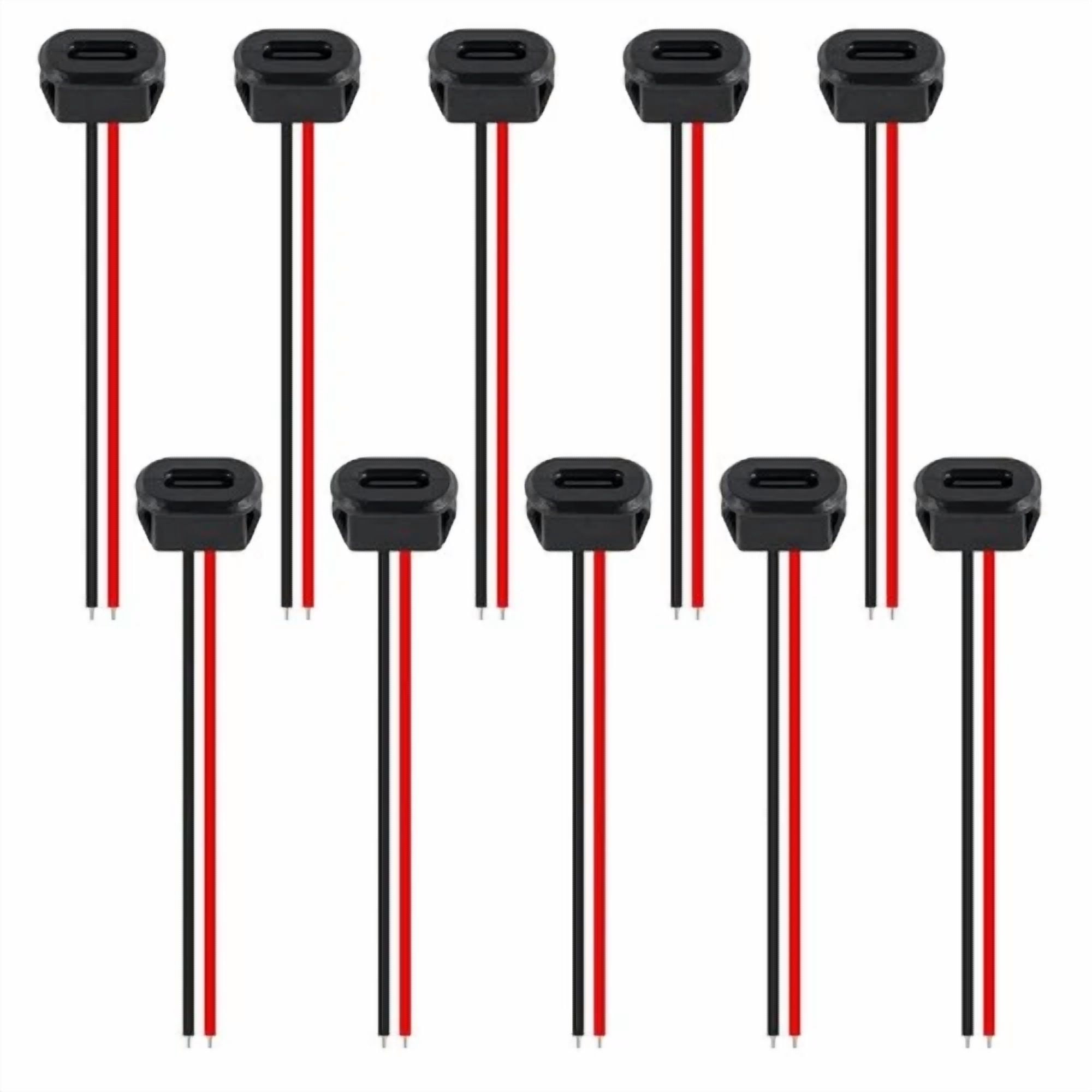 RHEA- 10Pcs Type-C Female Chassis Waterproof 2P Solder Wire Type Usb C ...