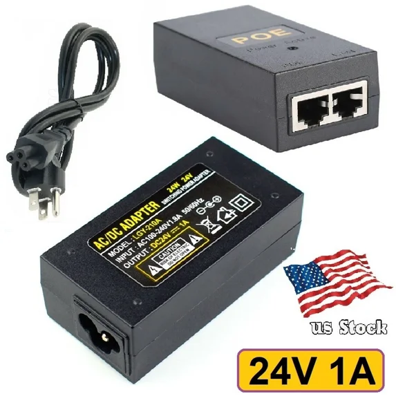 RHEA- 24V 1A 24W Poe Power Supply Injector Ethernet Adapter With Us ...