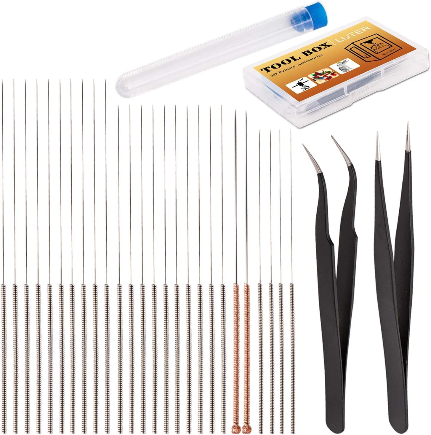 RHEA- 28 Pieces 3D Printer Nozzle Cleaning Tool Kit 3D Nozzle Cleaners ...