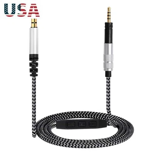 RHEA- 3Mm Headphone Replacement Cable With Remote Mic For Sennheiser ...
