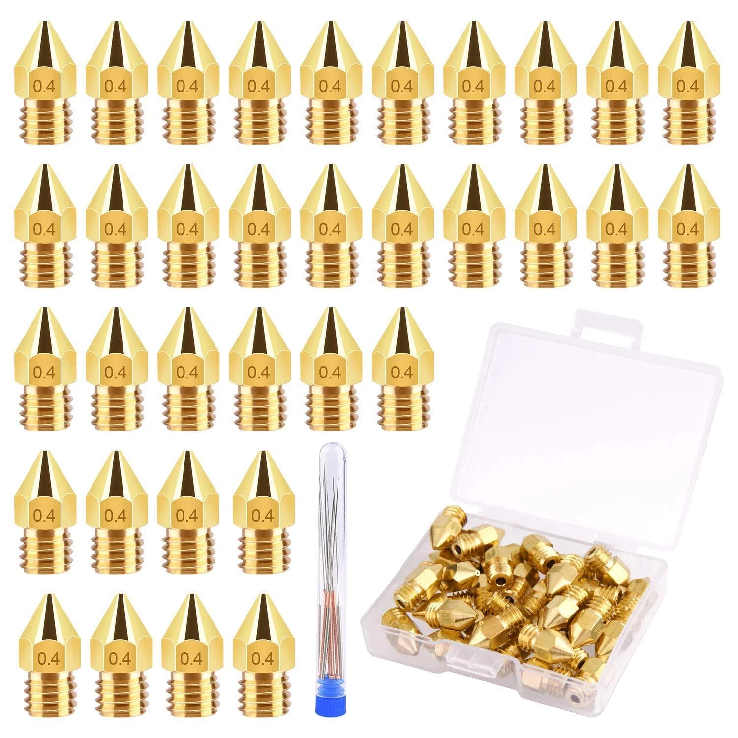 RHEA- 40Pcs Mk8 Nozzles 3D Printer Extruder Ender 3 5 Pro Creality Cr ...