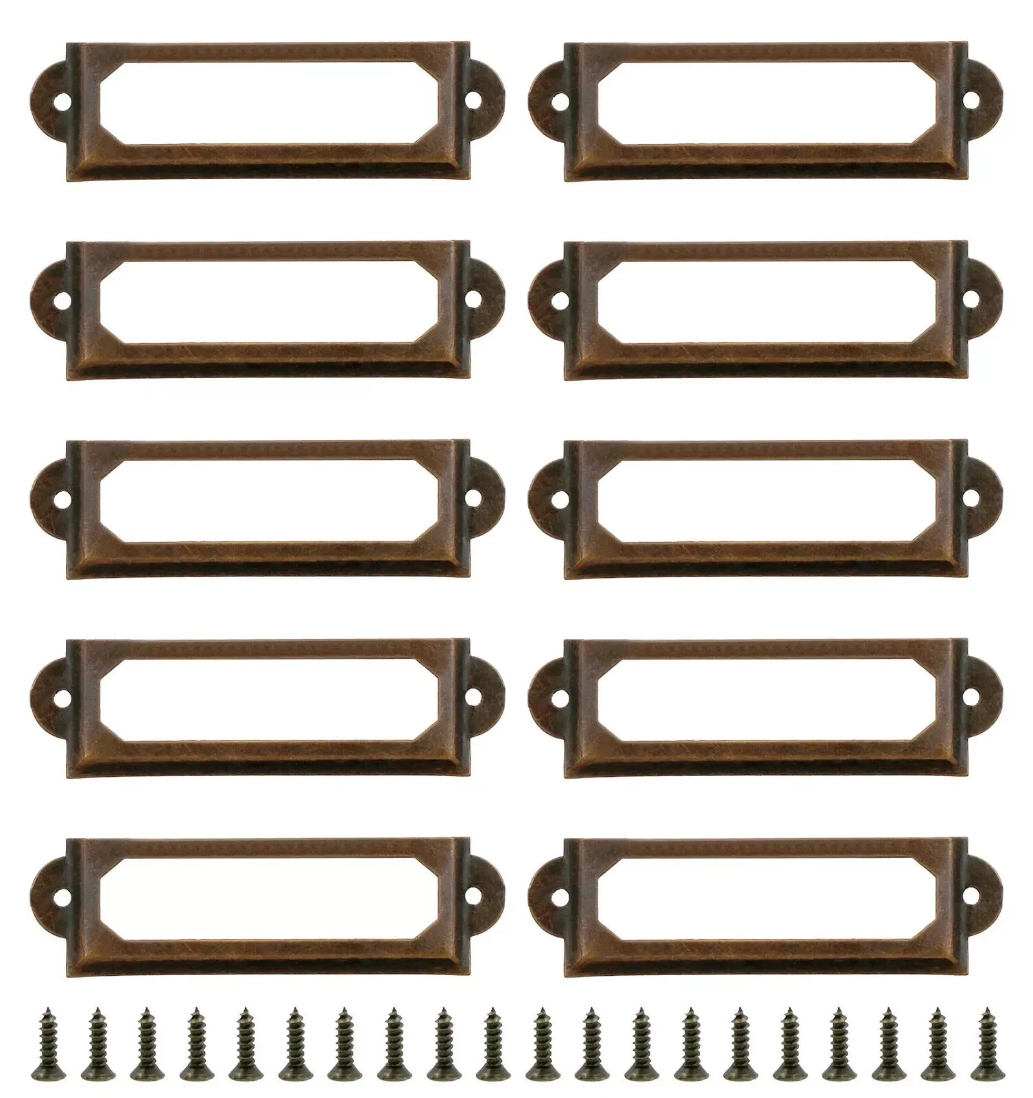 RHEA- 50 Pcs Antique Label Holder Metal Name Card Frame For Office ...