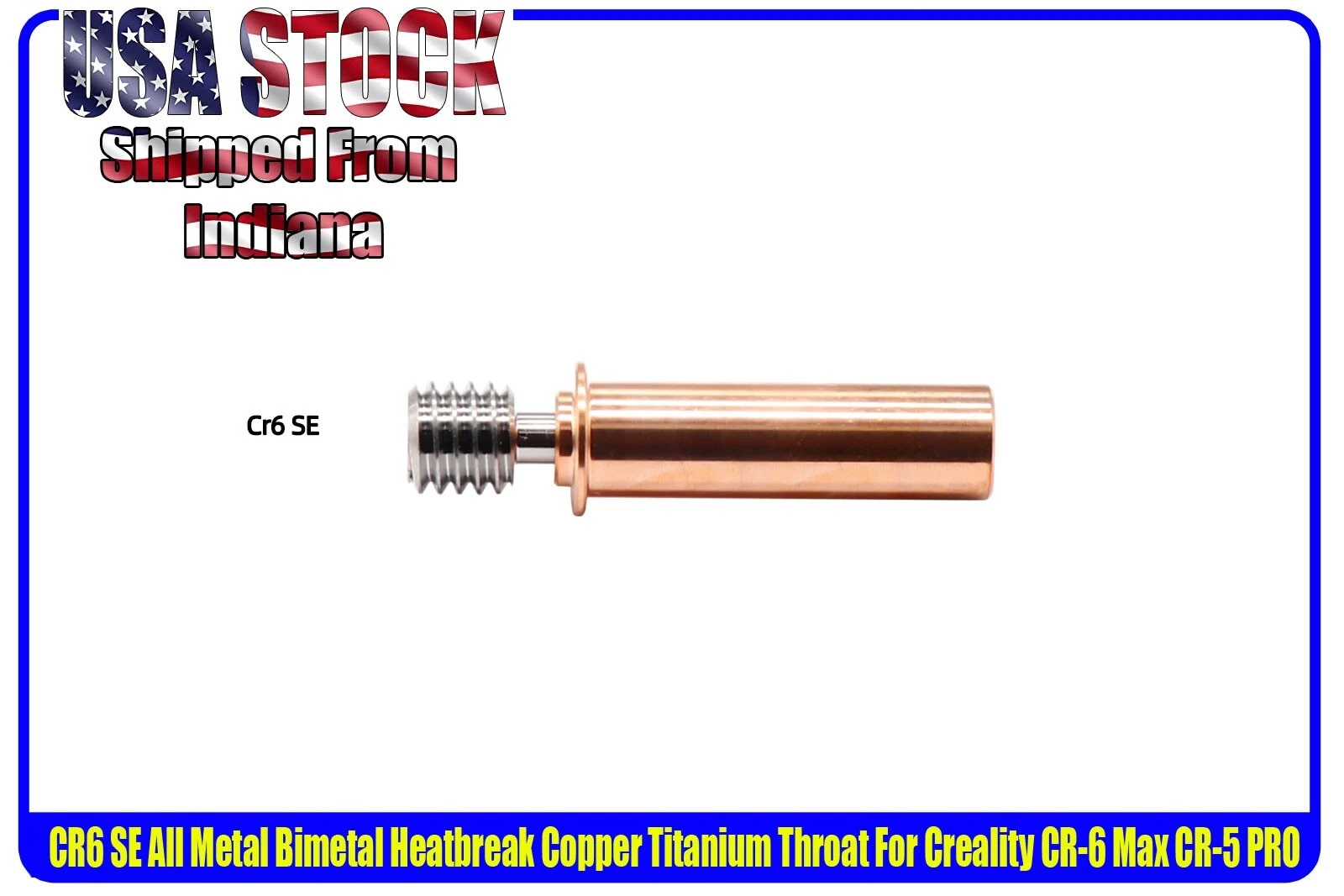 RHEA- All Metal Bimetal Heatbreak Copper Tc4 Throat For Creality Cr-6 ...