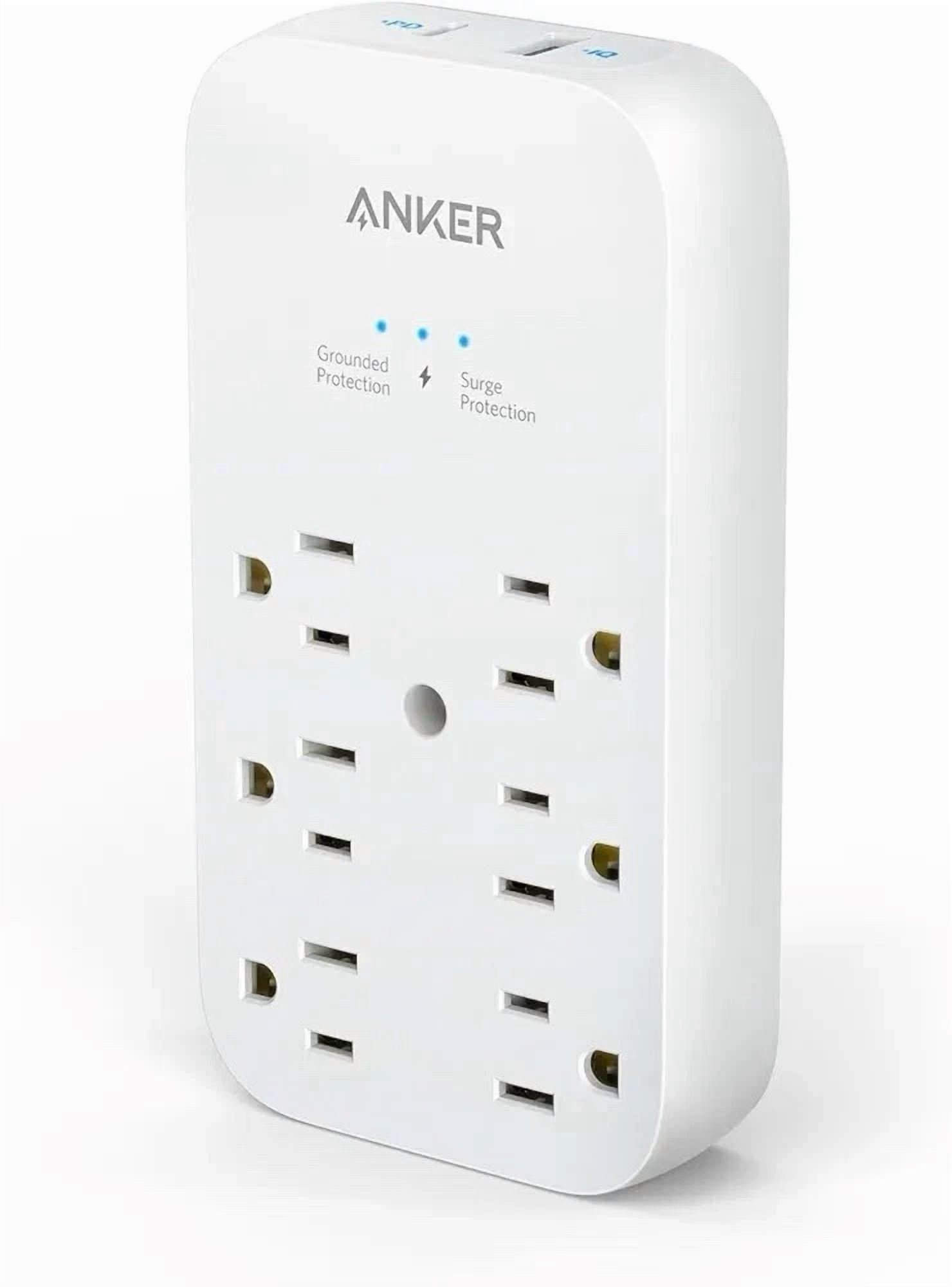 RHEA- Anker 333 Outlet Extender- 6 Outlets - Surge Protection 100-240V ...