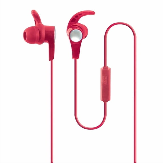 RHEA- Ativa™ Hook Earbuds With Aux Connector, Red - Walmart.com