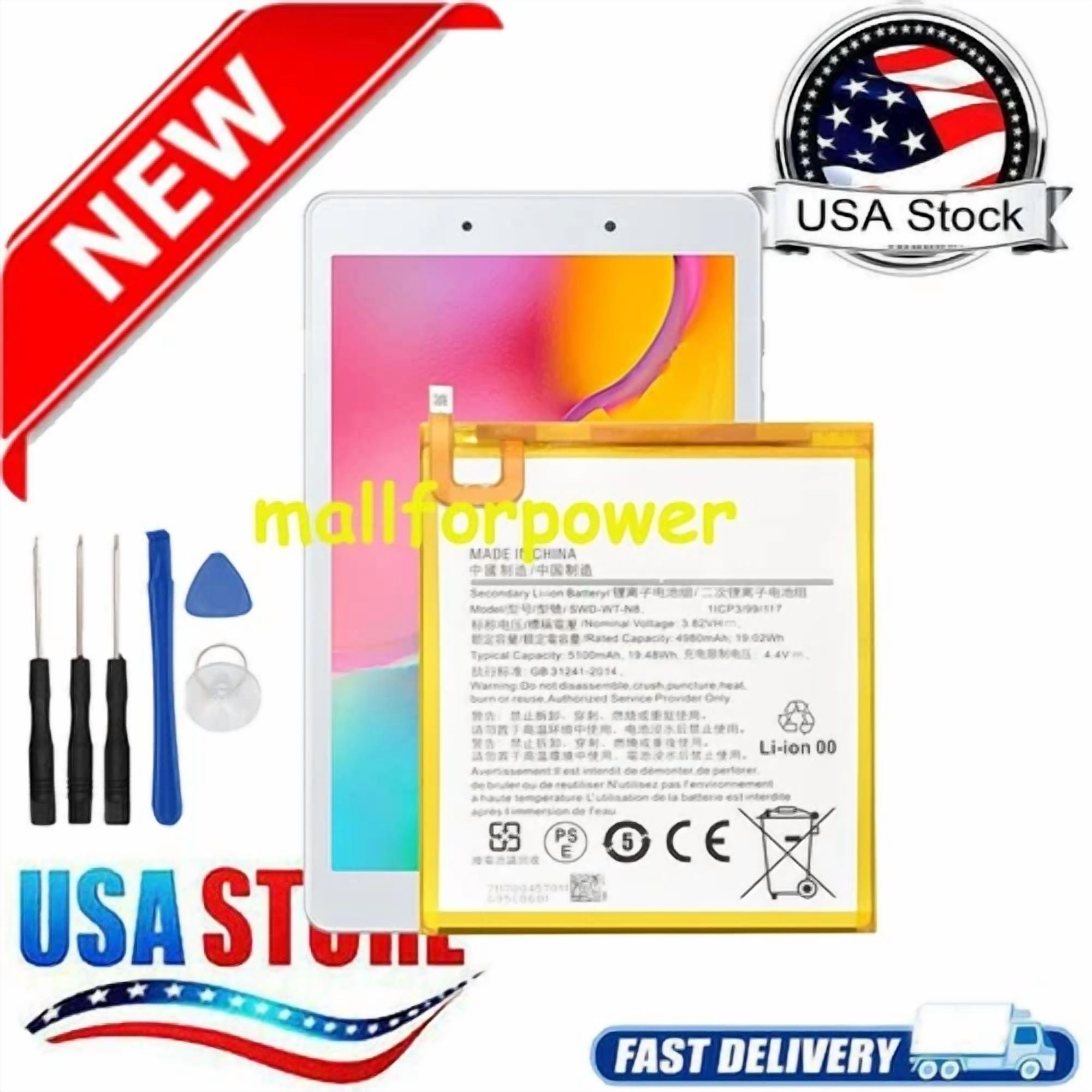 RHEA- Battery For Samsung Galaxy Tab A 8.0 2019, Sm-T290, Sm-T295, Sm ...
