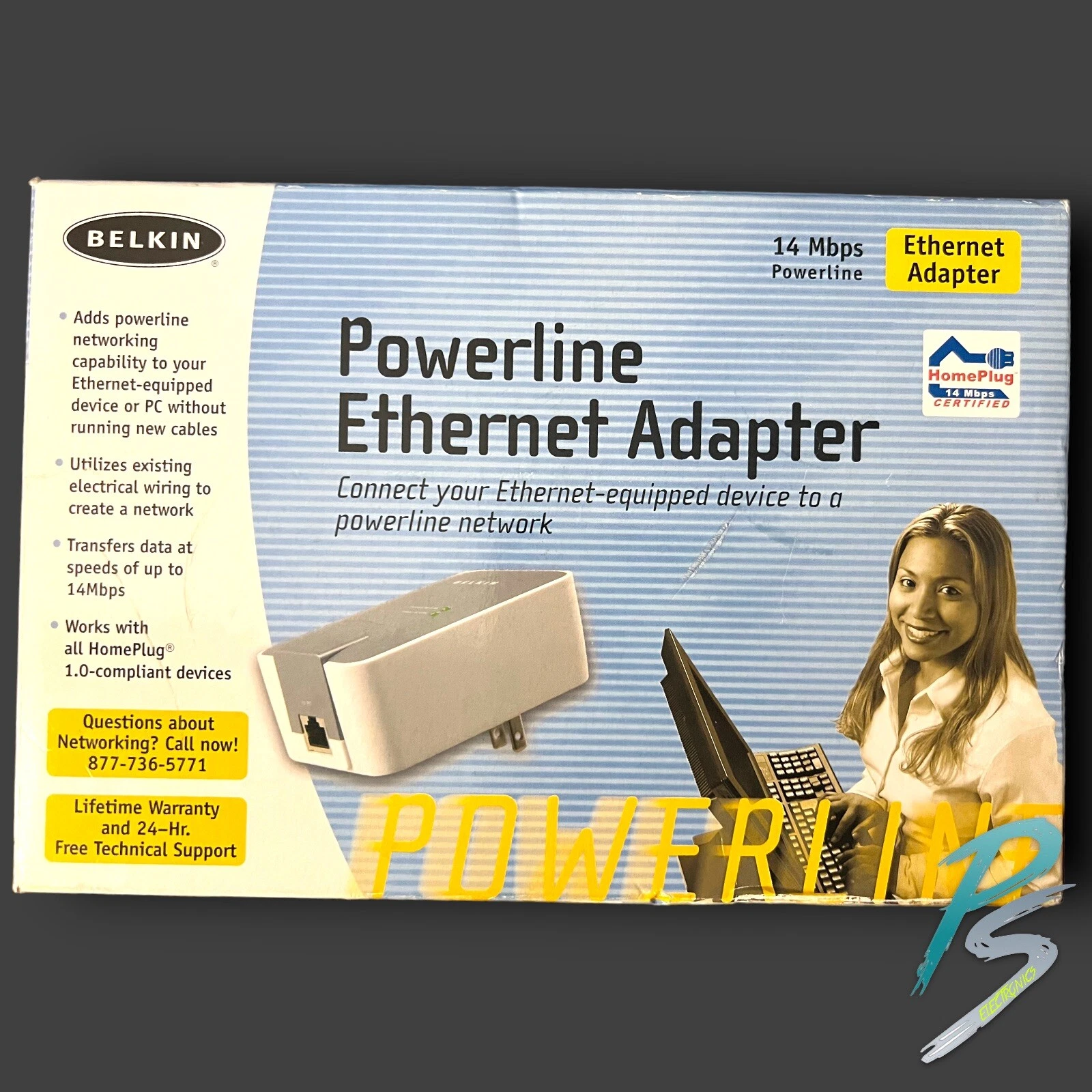 RHEA- Belkin Powerline 14Mbps Ethernet Adapter Ver. 1104 F5D4070 ...