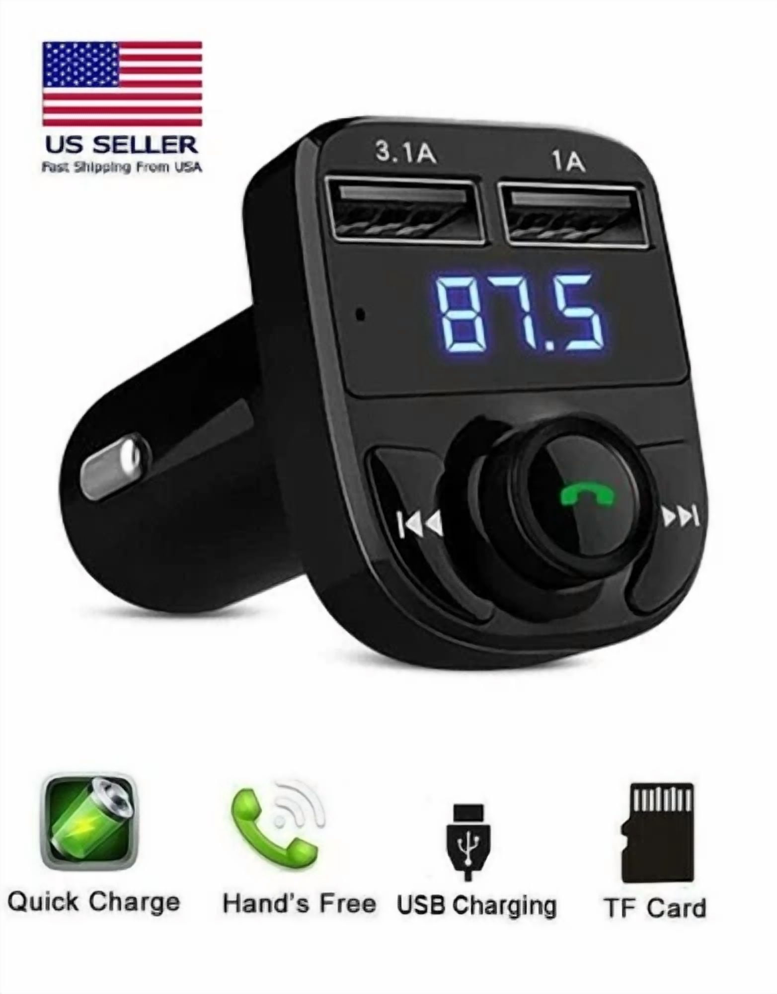 RHEA- Bluetooth Car Fm Transmitter Mp3 Player Wireless Aux Radio Fast 2 ...