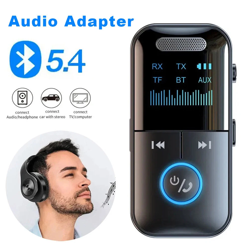 RHEA- Bluetooth Wireless Audio Adapter Screen/Aux For Airplane/Tv ...
