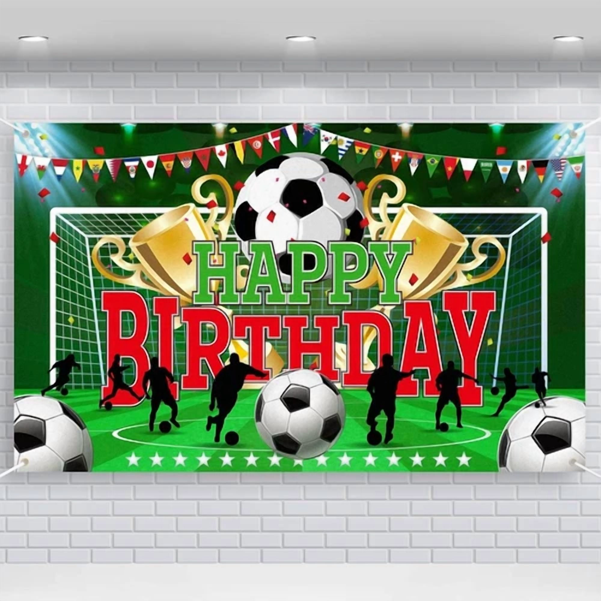 RHEA- Durony Soccer Party Backdrop Sports Themed Large, Black,Orange ...