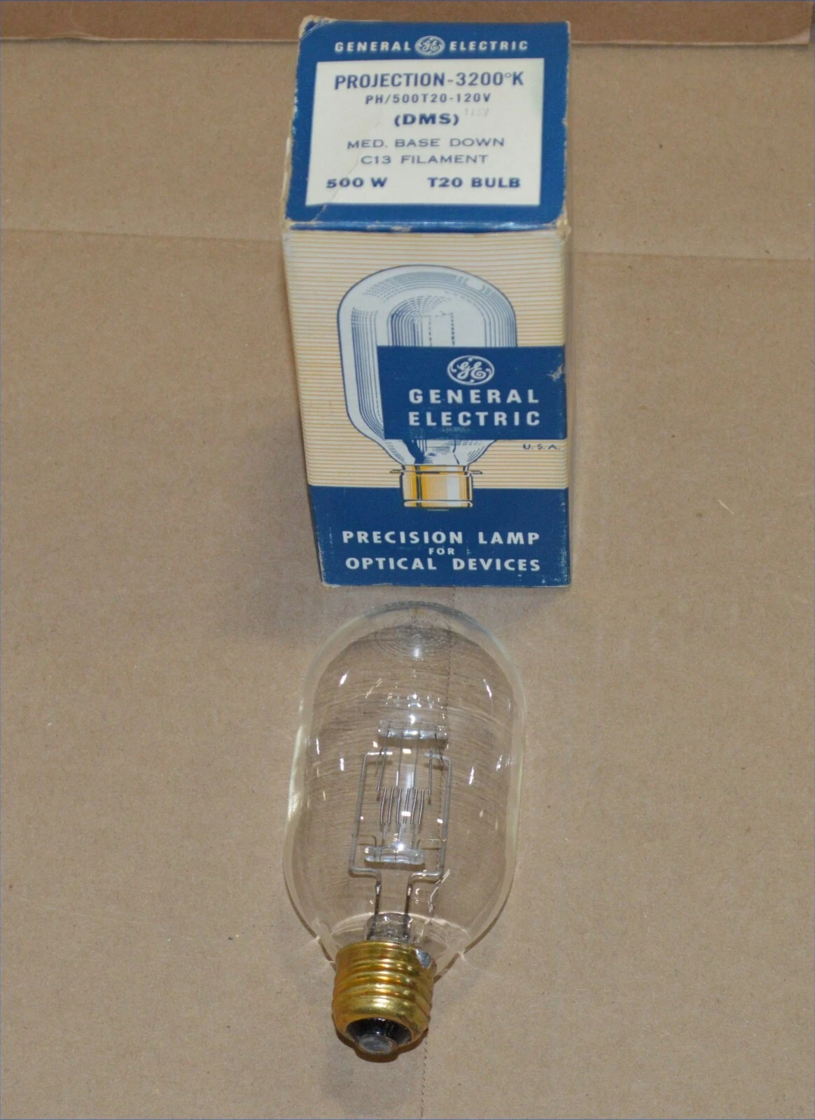 RHEA- Ge Dms Precision Lamp Projection-3200°K Ph/500T20-120V Med. Base C13 Filament - Walmart.com