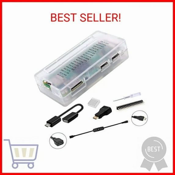 RHEA- Geeekpi Pi Zero 2 W Case/Zero W Case, 7 In 1 Basic Starter Kit ...