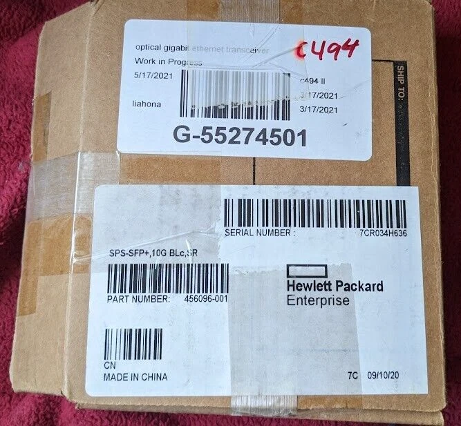 RHEA- Hewlett Packard Hp Hpe Bladesystem 10Gb Sr Sfp+10G Transceiver ...