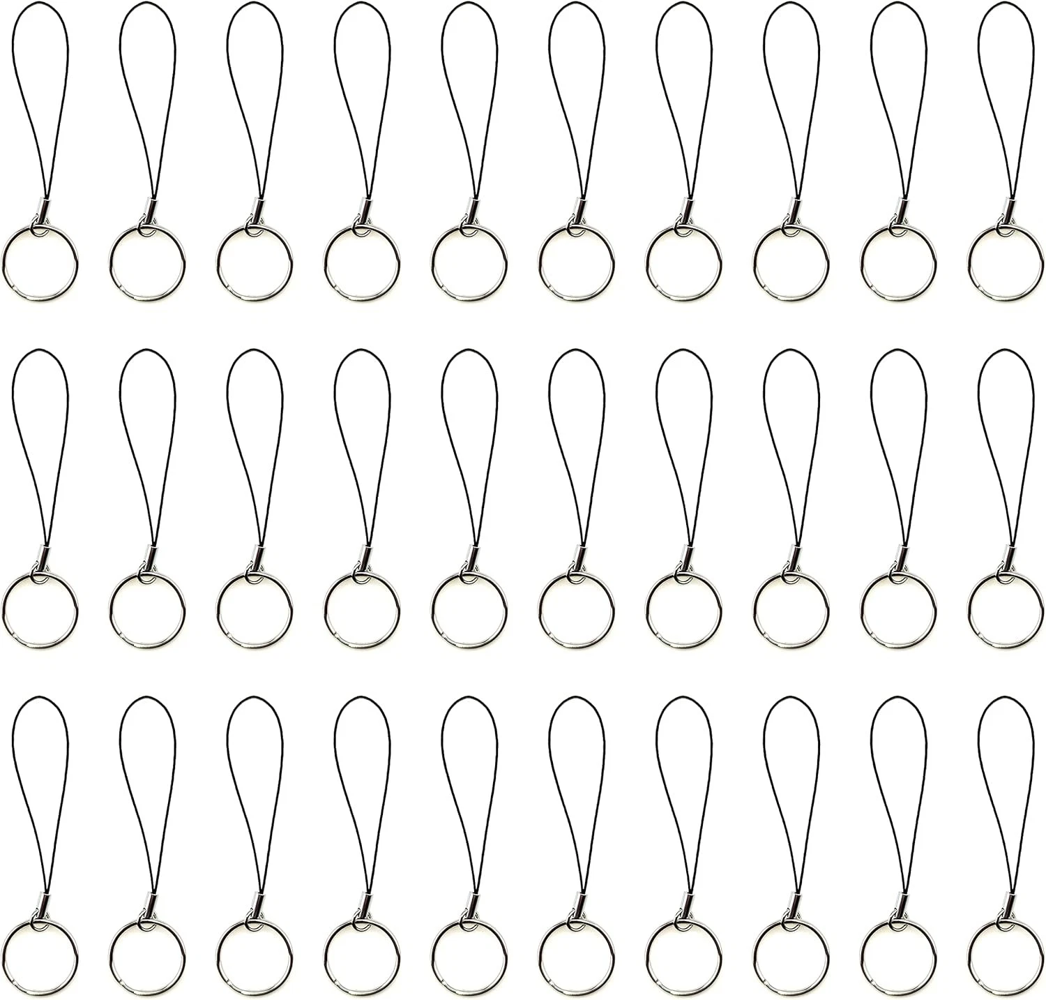 RHEA- Ifamio 30 Pcs Key Rings With Lanyards For Mp3 Mp4 Player Split ...