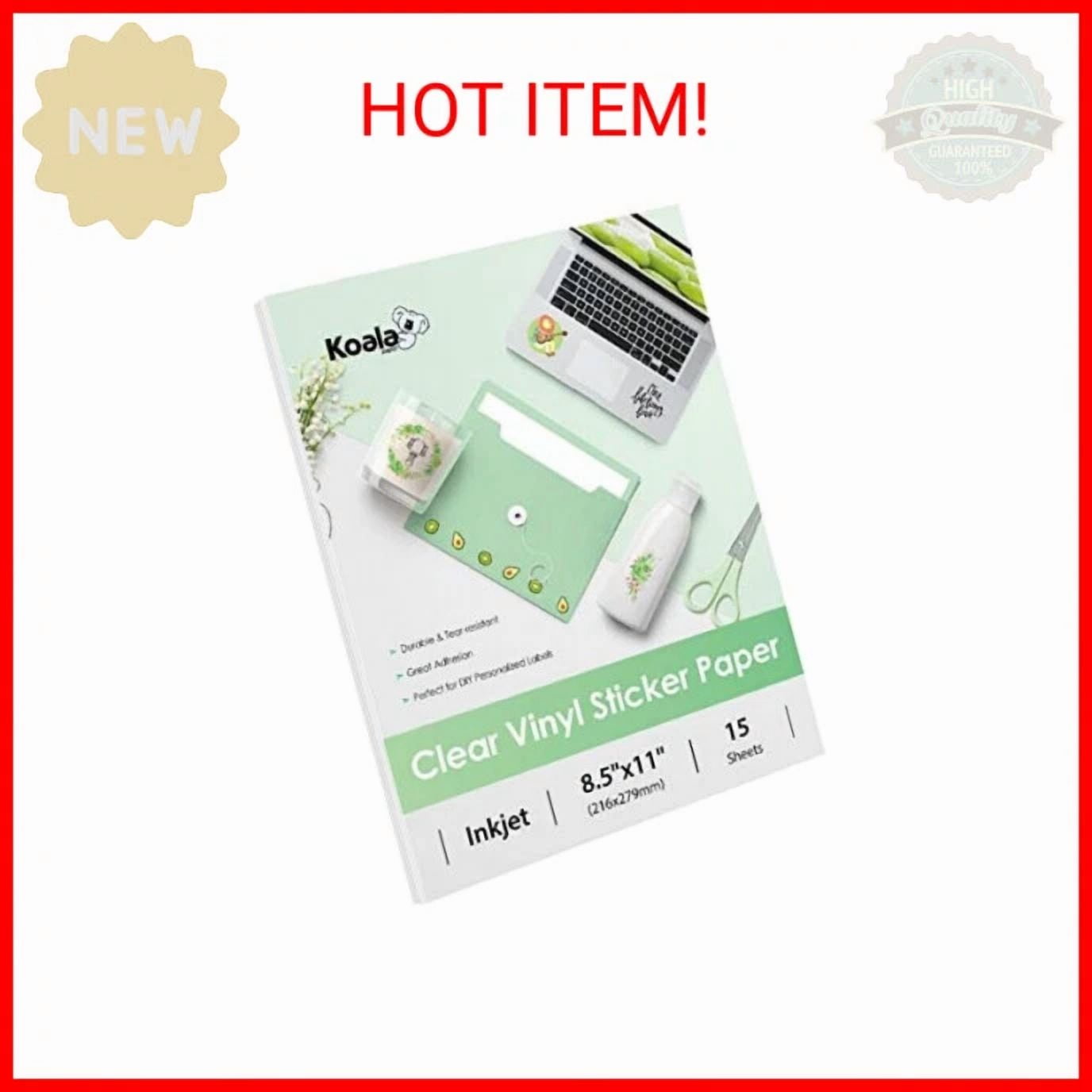 RHEA- Koala 95% Clear Sticker Paper For Inkjet Printer - Waterproof ...