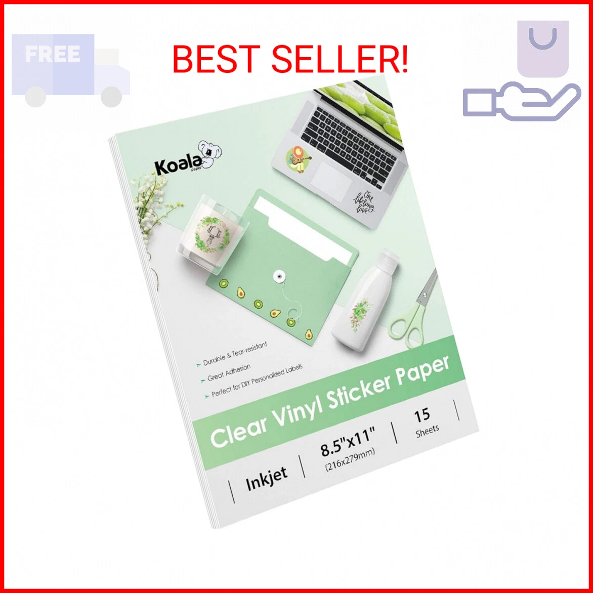RHEA- Koala Clear Sticker Paper For Inkjet Printer - Waterproof ...