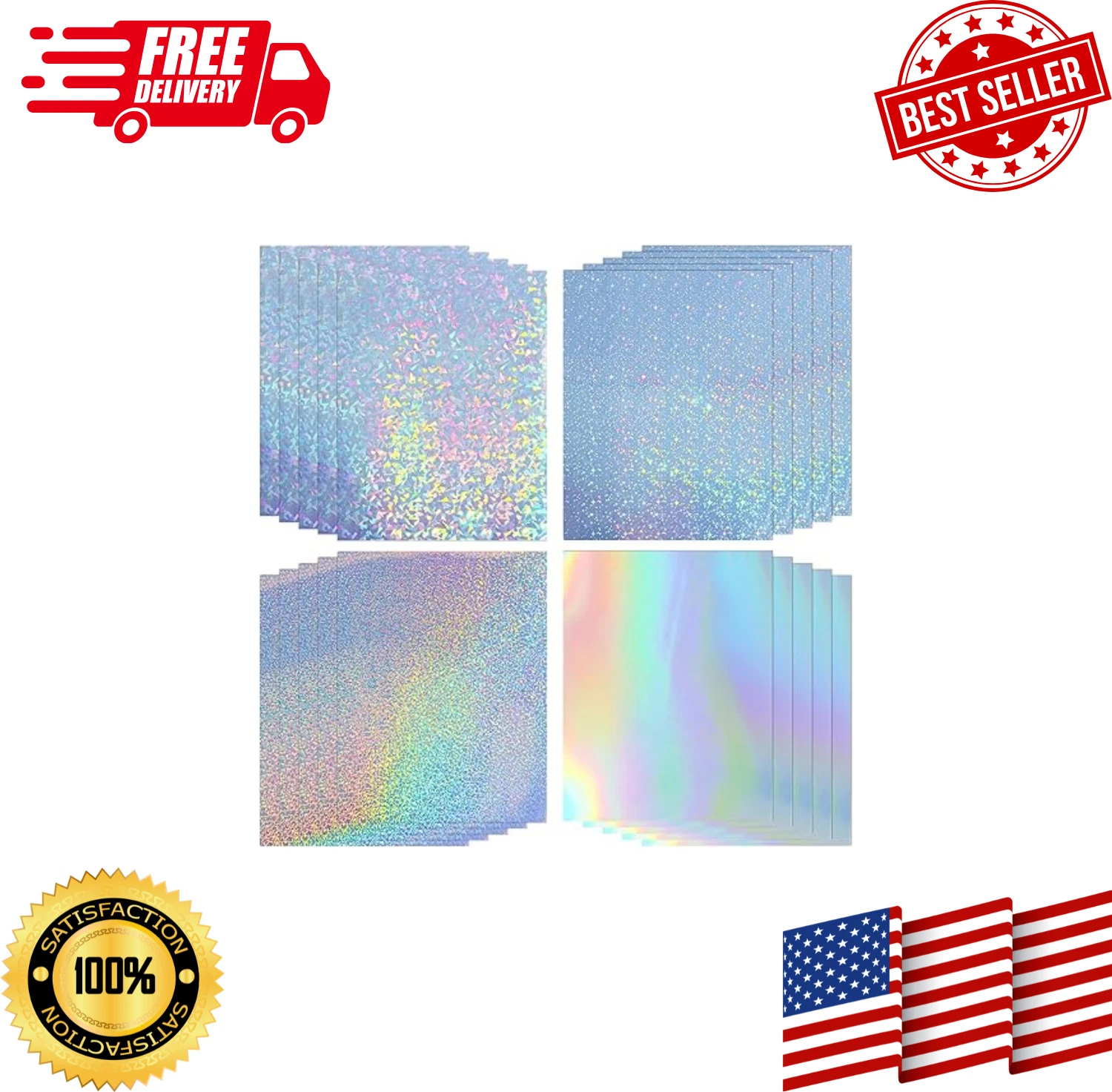 RHEA- Koala Holographic Sticker Paper For Inkjet & Laser Printers, 20 ...