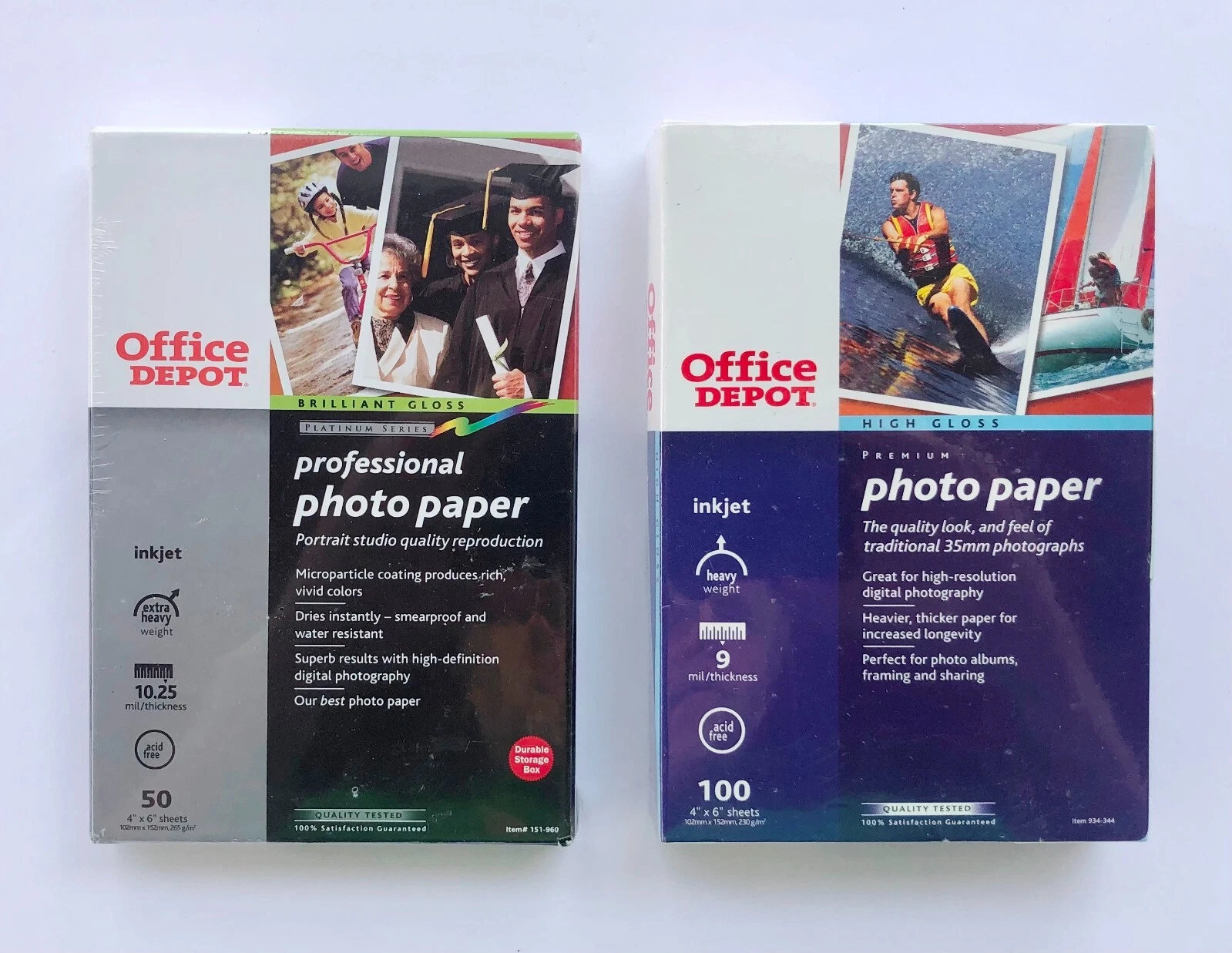 RHEA- Lot Of 2 Brilliant/High Gloss Printer Photo Paper Office Depot ...