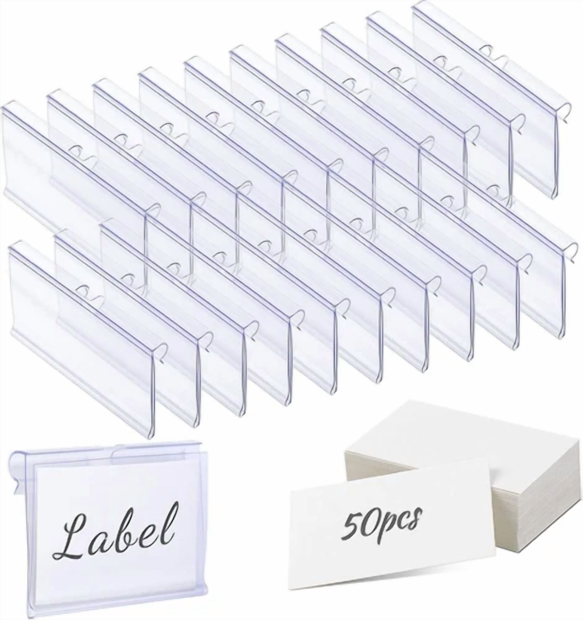 RHEA- Meetory 50 Pcs Clear Plastic Label Holders For Wire 6Cm X 4Cm ...