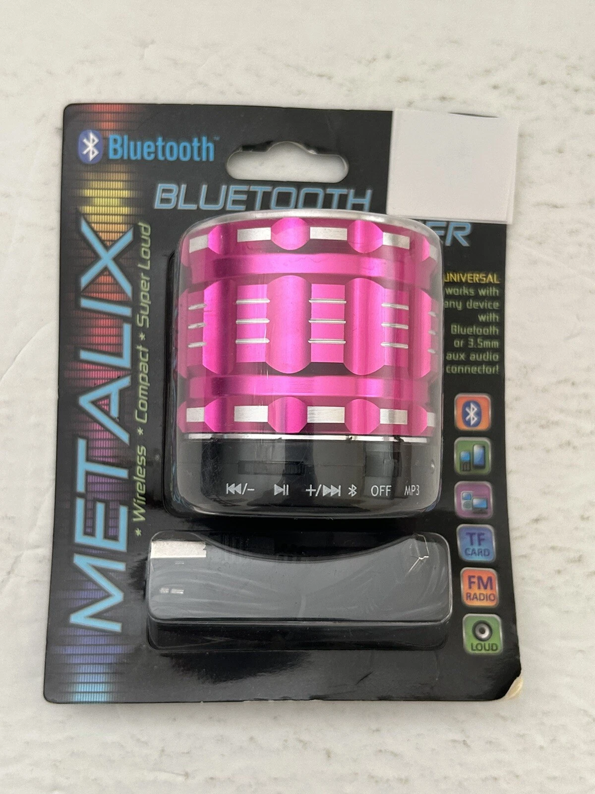 RHEA- Metalix Wireless Compact Super Loud Pink Bluetooth Speaker ...