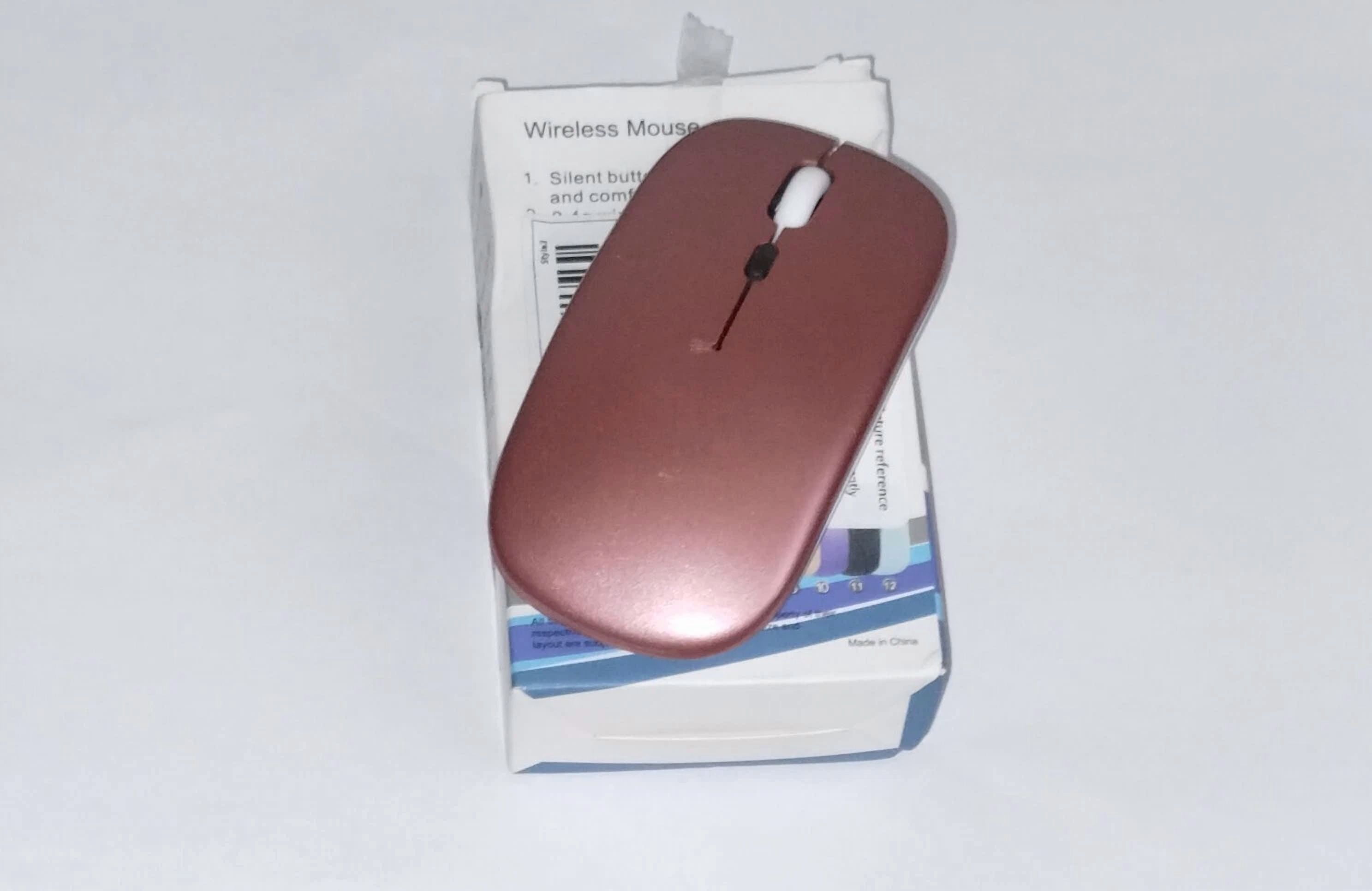 RHEA- New In Box Rechargeable Rose Golden Dual Mode Wireless Mouse With ...