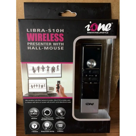 RHEA- New Ione Libra-S10H Wireless Presenter With Hall-Mouse Remote ...