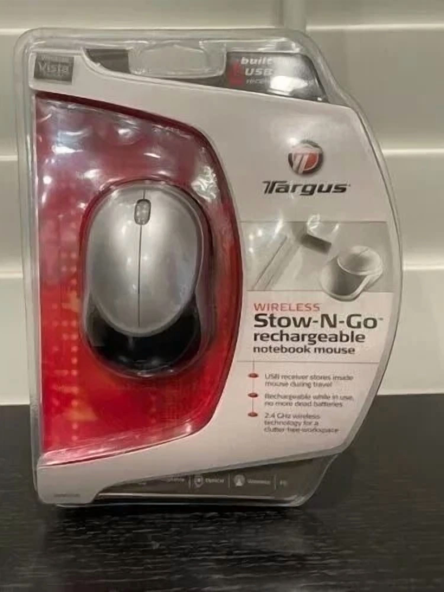 RHEA- New Sealed--Targus Amw07Us Stow-N-Go Rechargeable Wireless Usb ...
