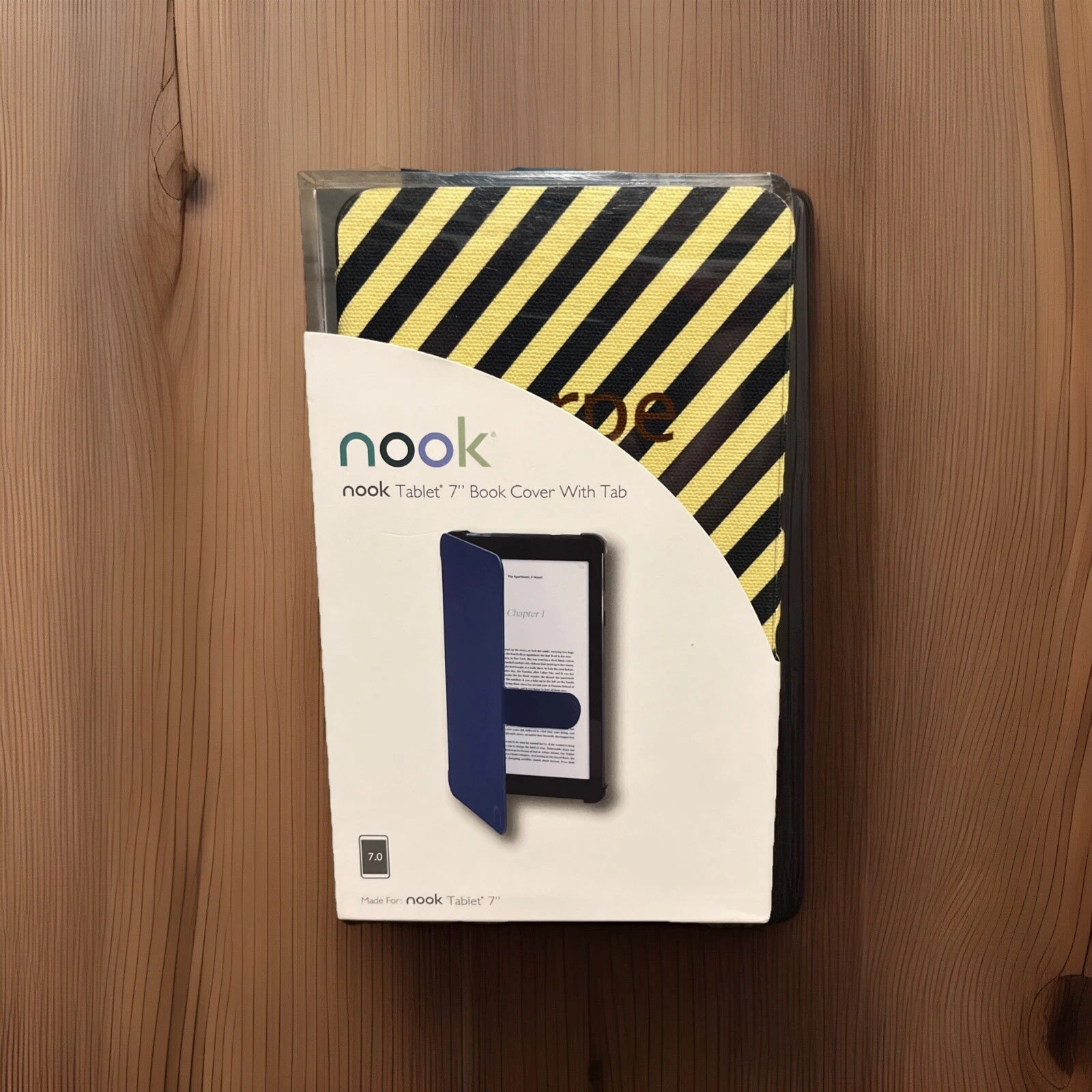 RHEA- Nook Tablet 7 Book Cover Blue And Yellow Striped Carpe Diem Brand ...