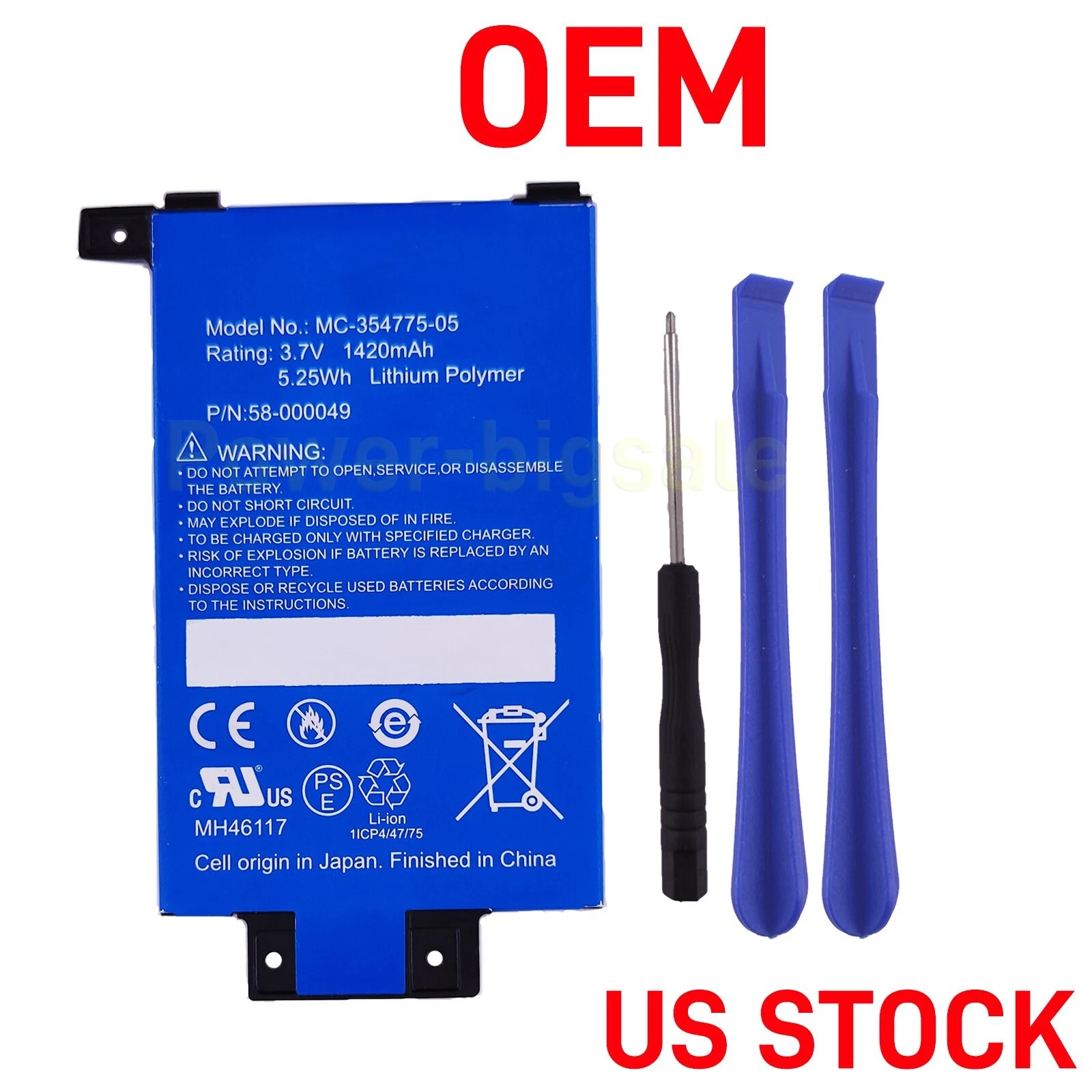 RHEA- Oem Mc-354475-05 58-000049 Battery For Amazon Kindle Paperwhite ...