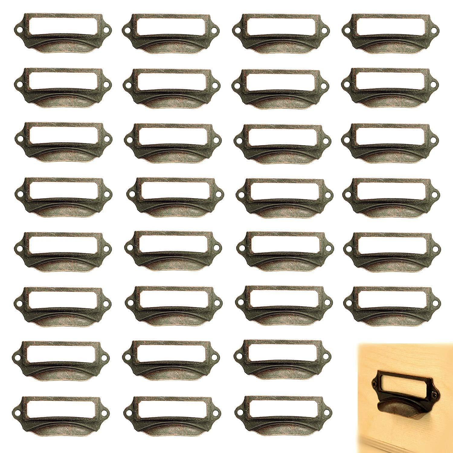 RHEA- Office Library File Drawer Tag Frame Label Holder Pull Handle ...