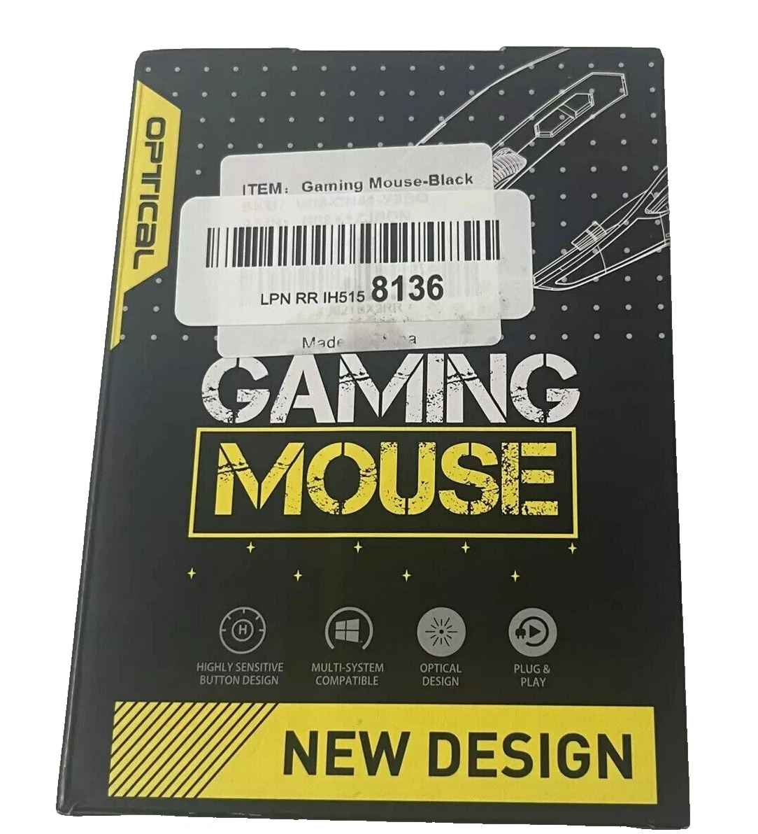 RHEA- Optical D-110 Black Wired Gaming Mouse - Walmart.com