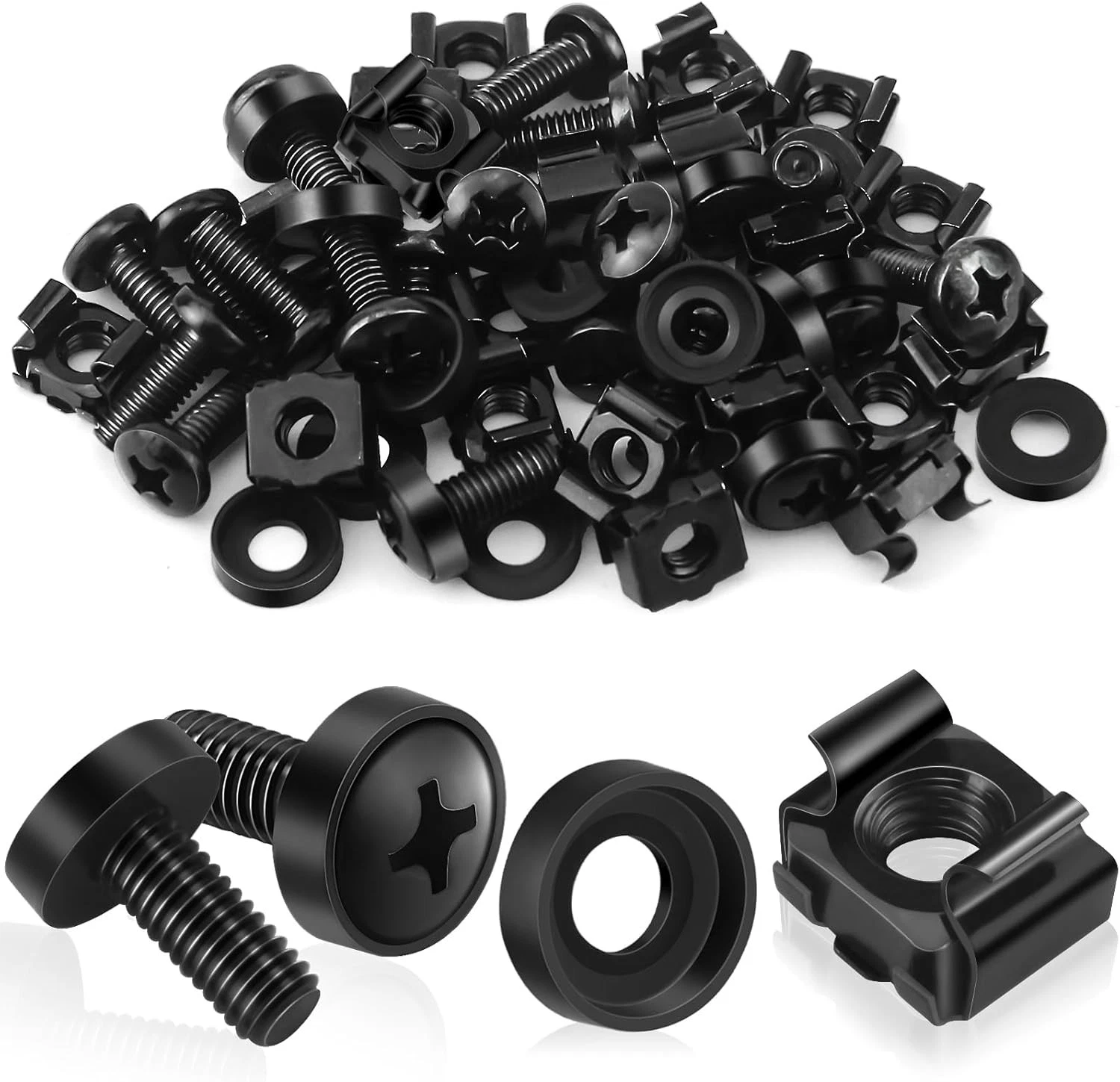 RHEA- Poeland 20 X M6 Cage Nuts Screws Set For Network Cabinets, Server ...