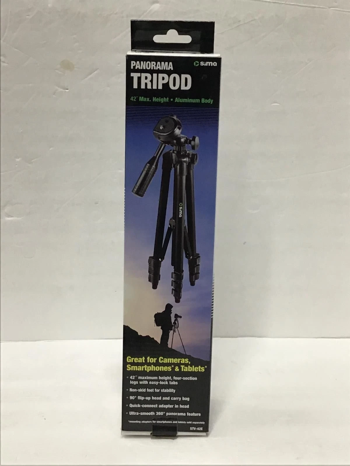 RHEA- Sima 42" Weekender Panorama Aluminum Tripod With Pan/Tilt Head ...