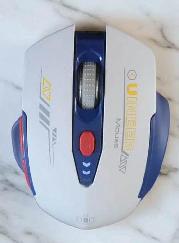 RHEA- Uineer White & Blue Wireless Rechargable Gaming Mouse U6P: PC ...