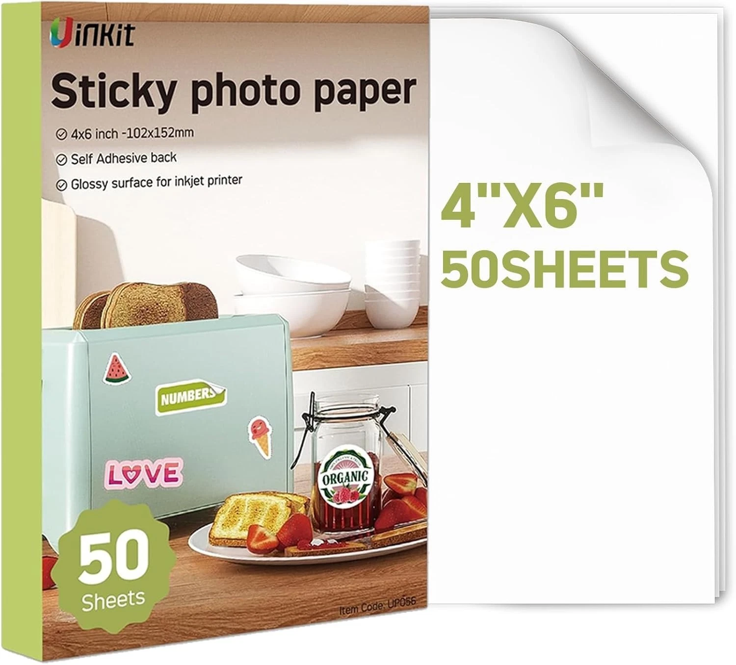 RHEA- Uinkit 50 Sheets Printable Glossy Sticker Photo Paper 4X6 Inches ...