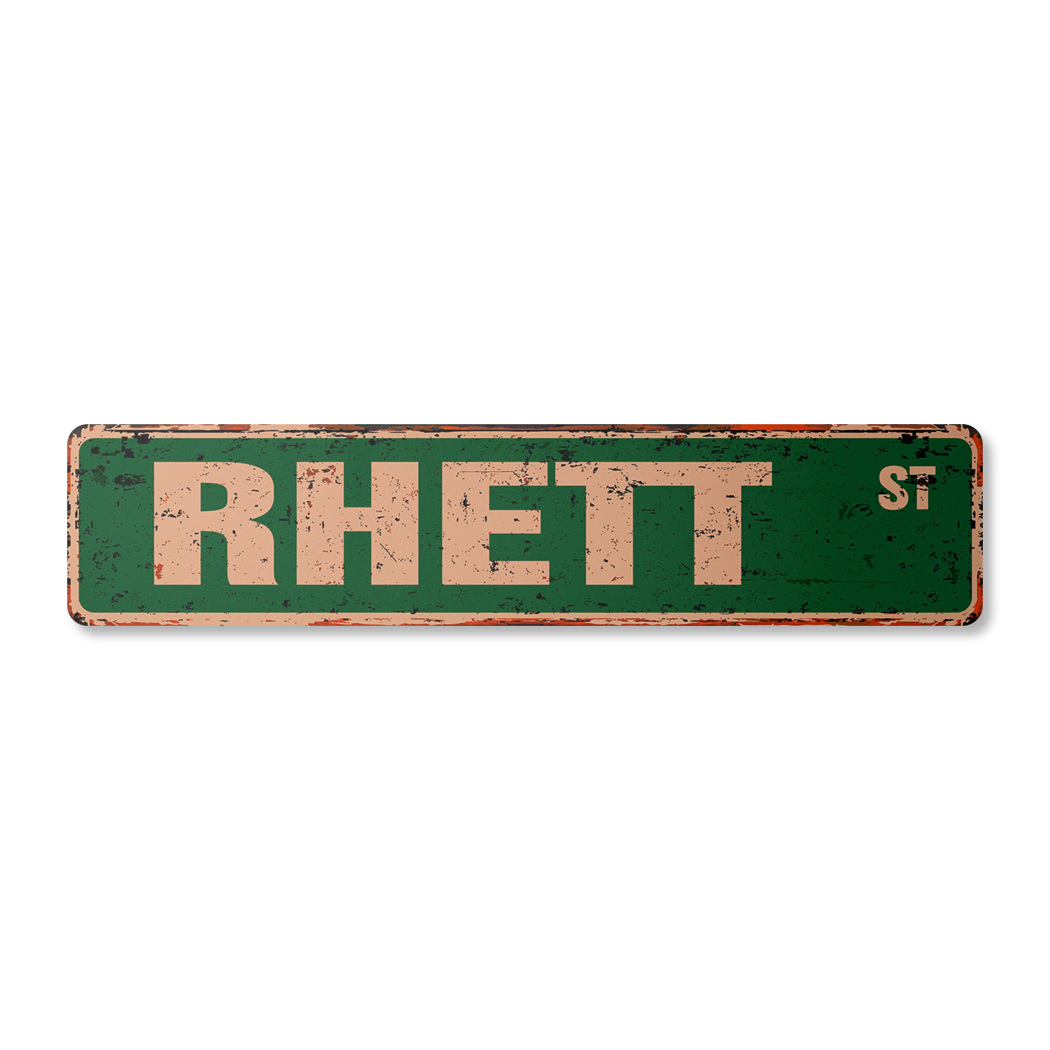 RHETT Vintage Aluminum Street Sign Childrens Name Room Metal Sign ...