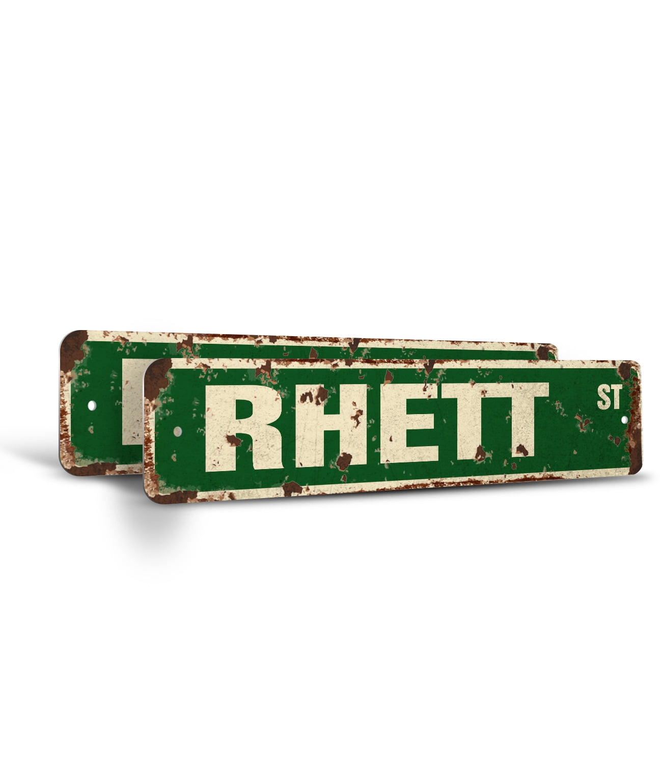 RHETT Vintage Style Rustic Street Sign – (2 Pack) Childrens Name Room ...