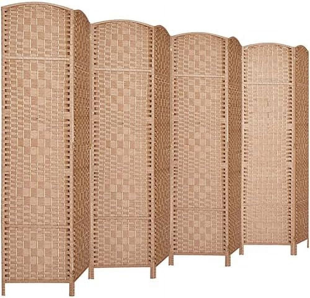 RHF 6 Ft. Tall Extra Wide- Weave Fiber Room Divider 8 Panel Room ...