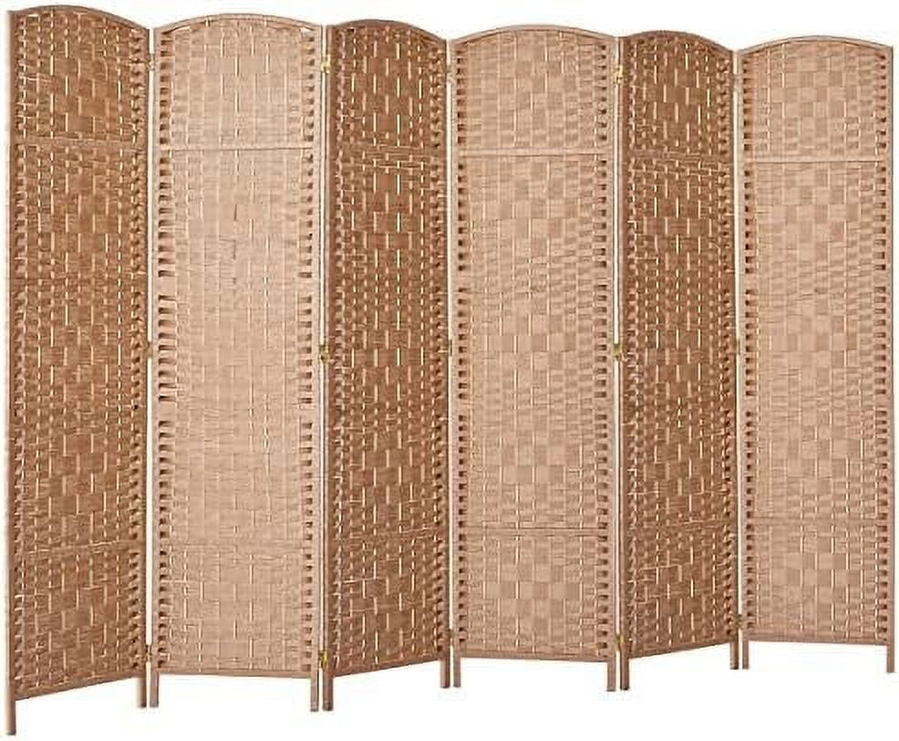 RHF 6 ft. Tall 16" Wide- Weave Fiber Room Divider Double Hinged 6 Panel ...
