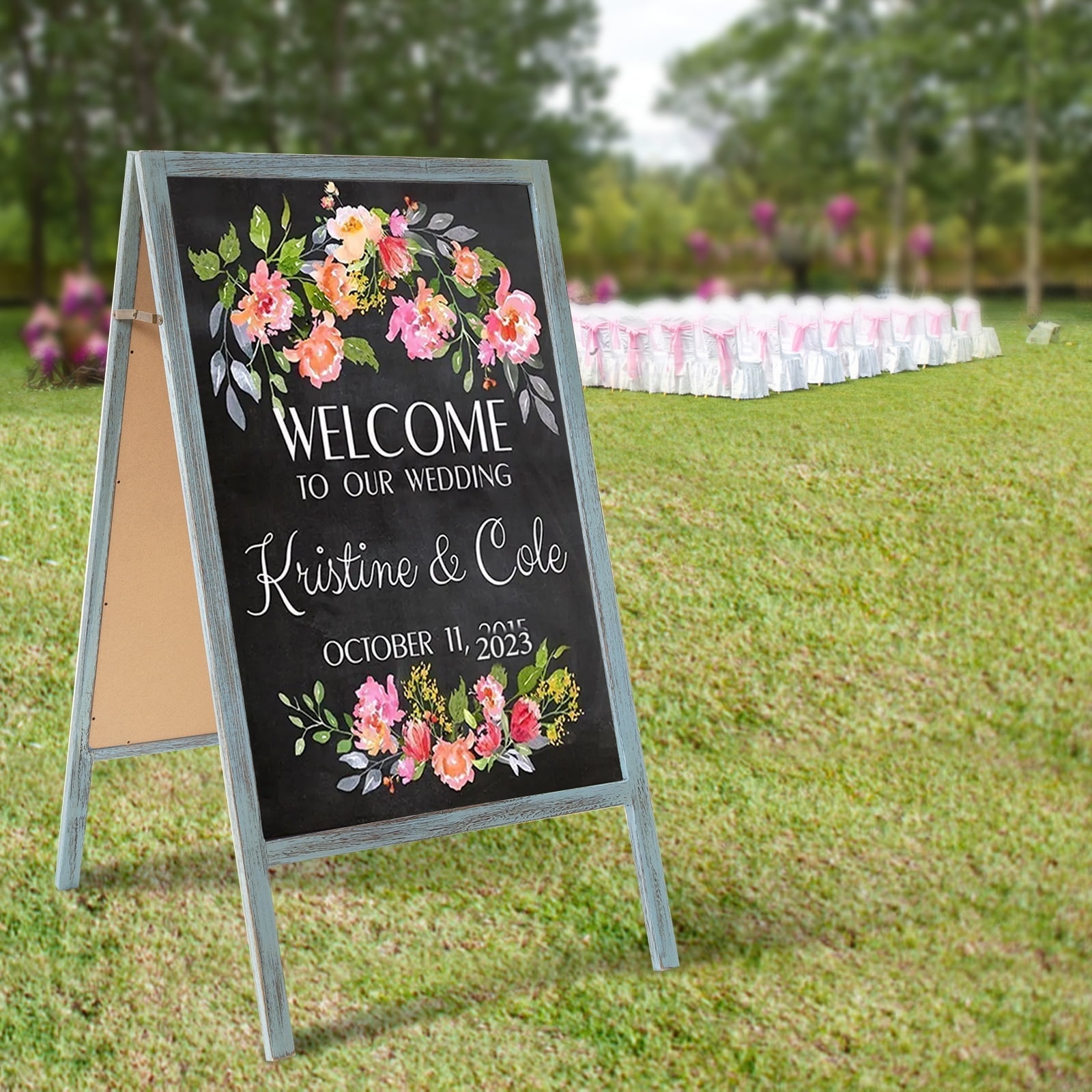 RHF Standing Chalkboard Easel,22" x 40" Chalkboard Sign, A Framed ...
