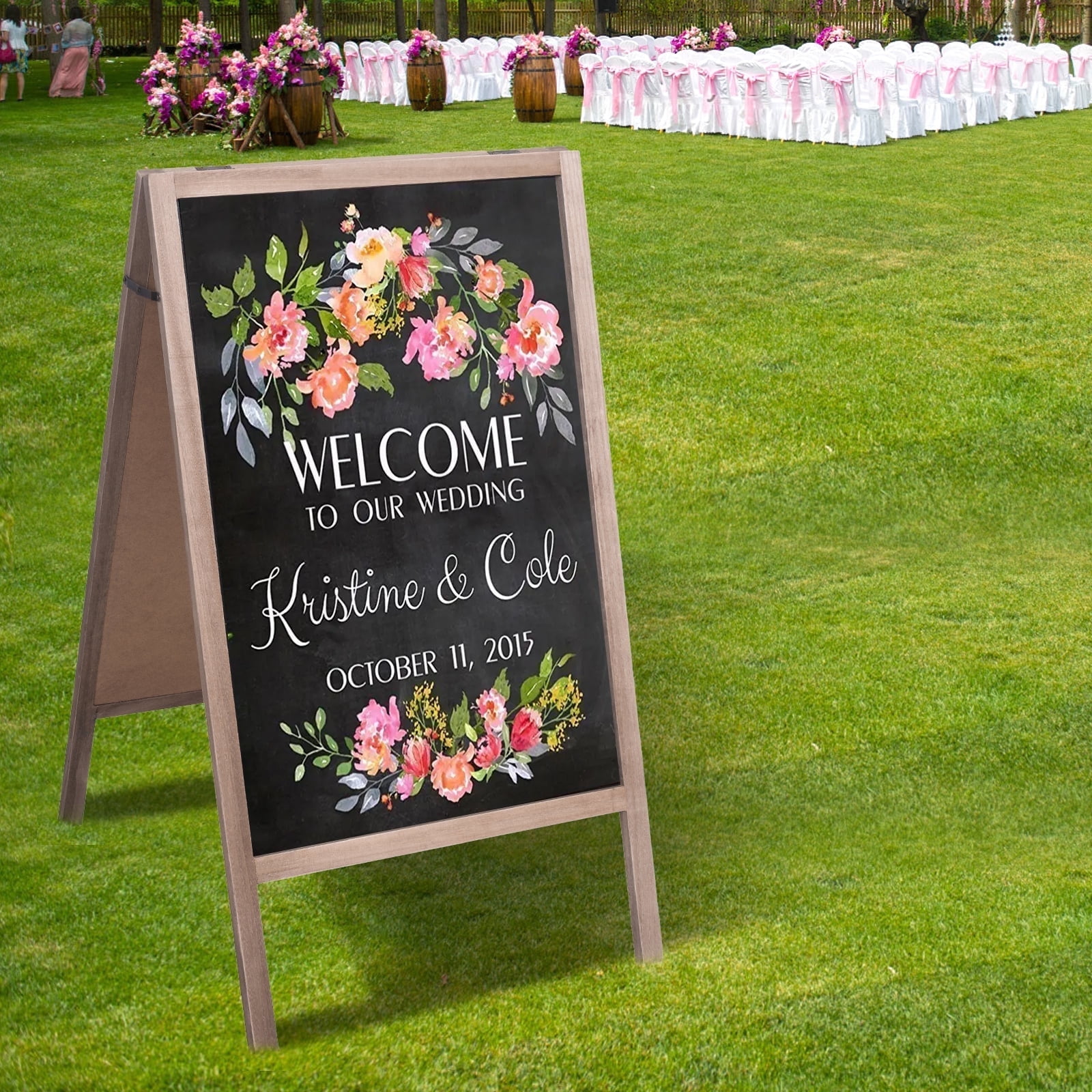 RHF Standing Wood Chalkboard,22" x 40" Chalkboard Sign,A-Frame ...