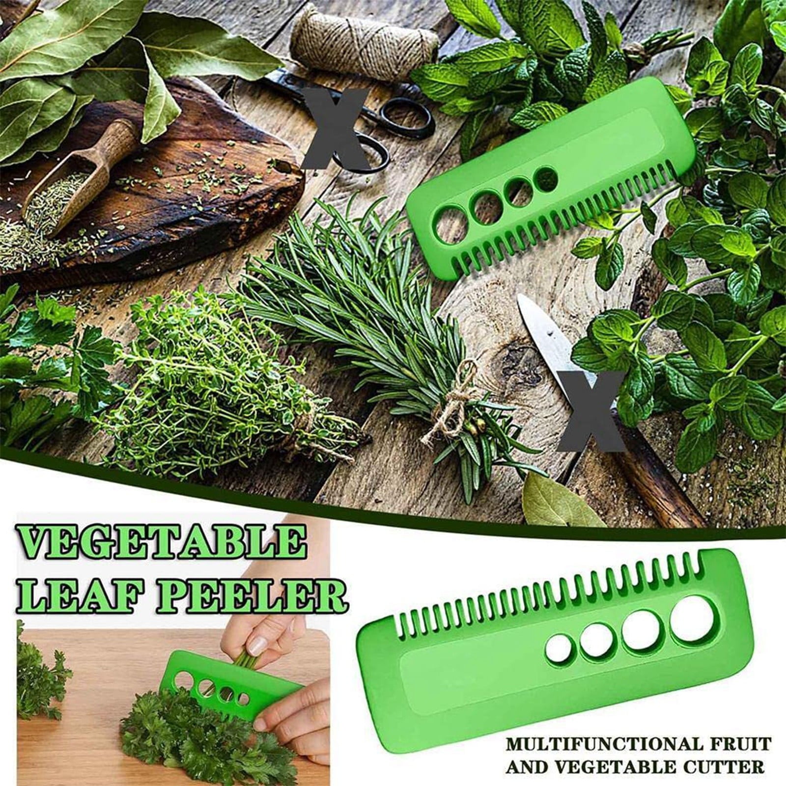 RHKT Green Leaf Herb Stripper,Vegetable Herb Eliminator Comb Kitchen ...