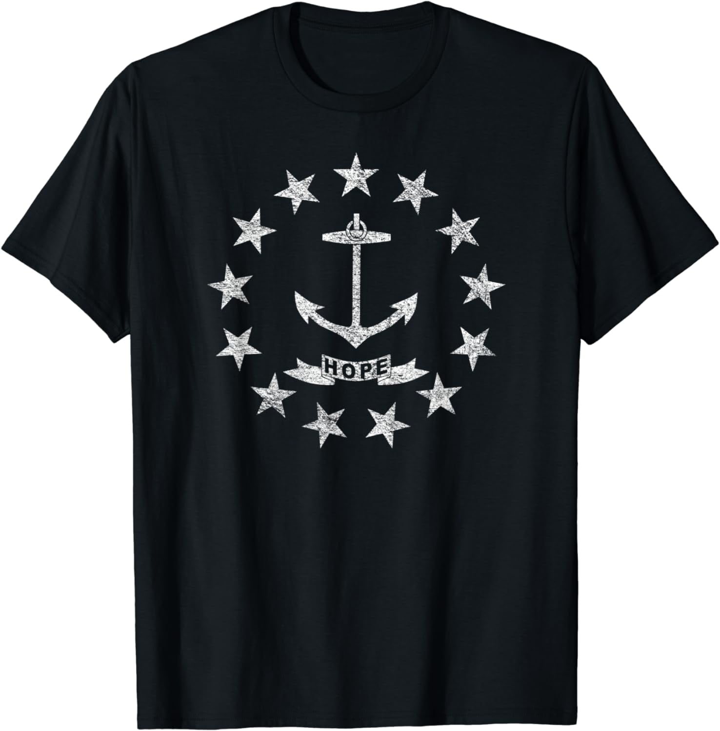 RHODE ISLAND STATE FLAG (DISTRESSED WHITE) T-Shirt - Walmart.com
