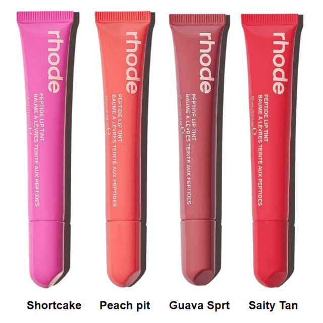 RHODE PEPTIDE LIP TINT Set, Sheer Color and Hydrating Glossy Finish, 0.3 fl oz/10 mL (4 Colors ...